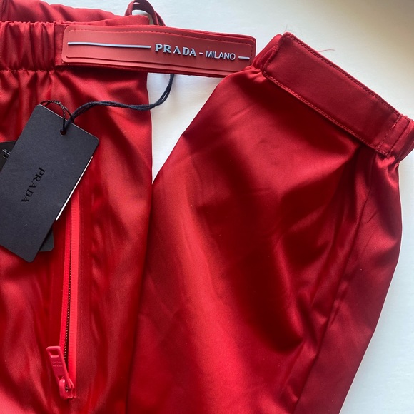 Prada | Pants & Jumpsuits | Cherry Red Prada Track Pants | Poshmark